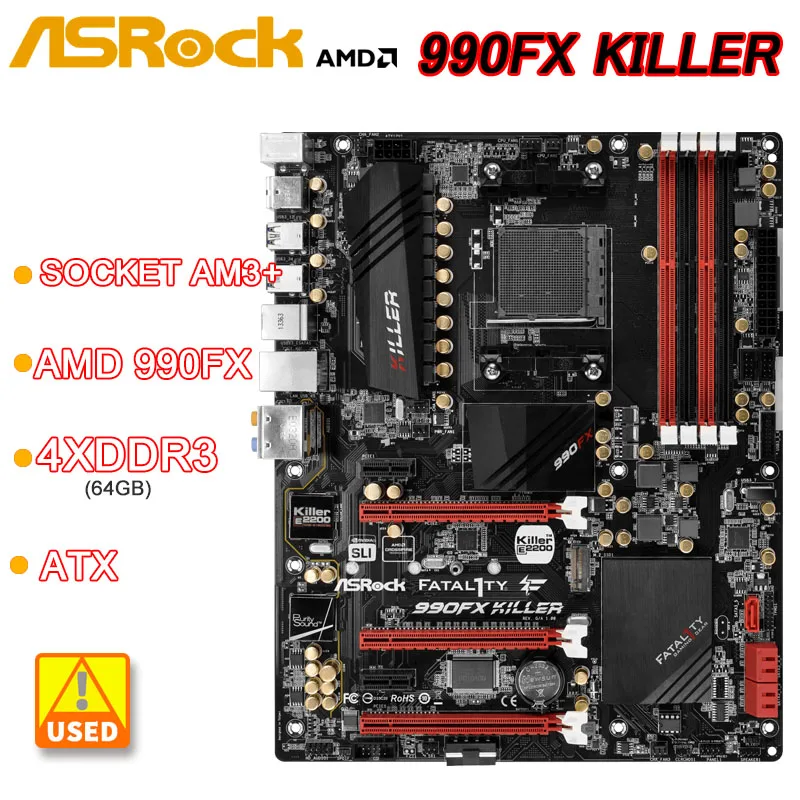 Asrock-motherboard 990fx, asrock, am3 +, 4 x ddr3, 5x sata3, m.2, usb 3 ...