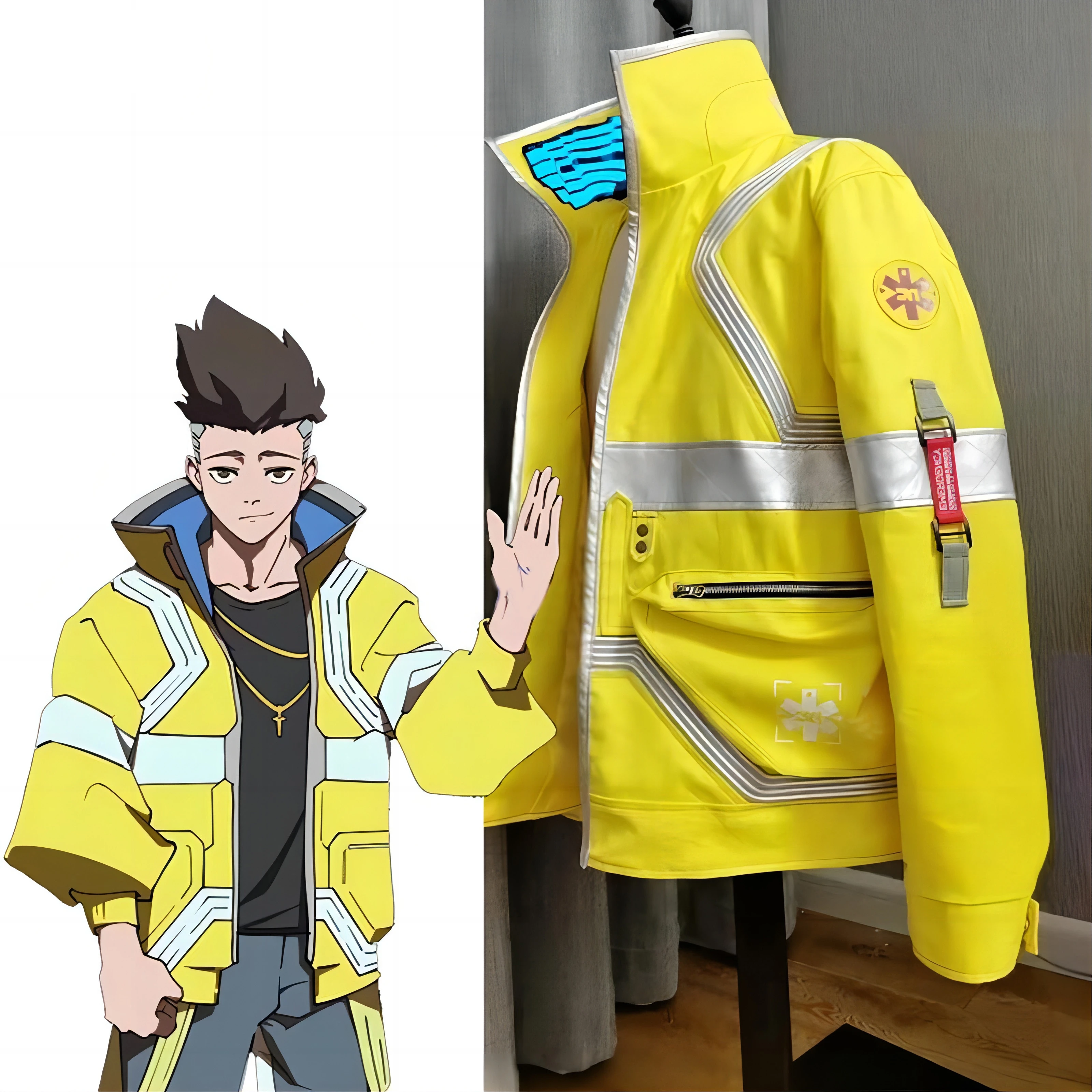 Anime Edgerunners David Martinez Cosplay Costume Yellow Luminous Coat ...