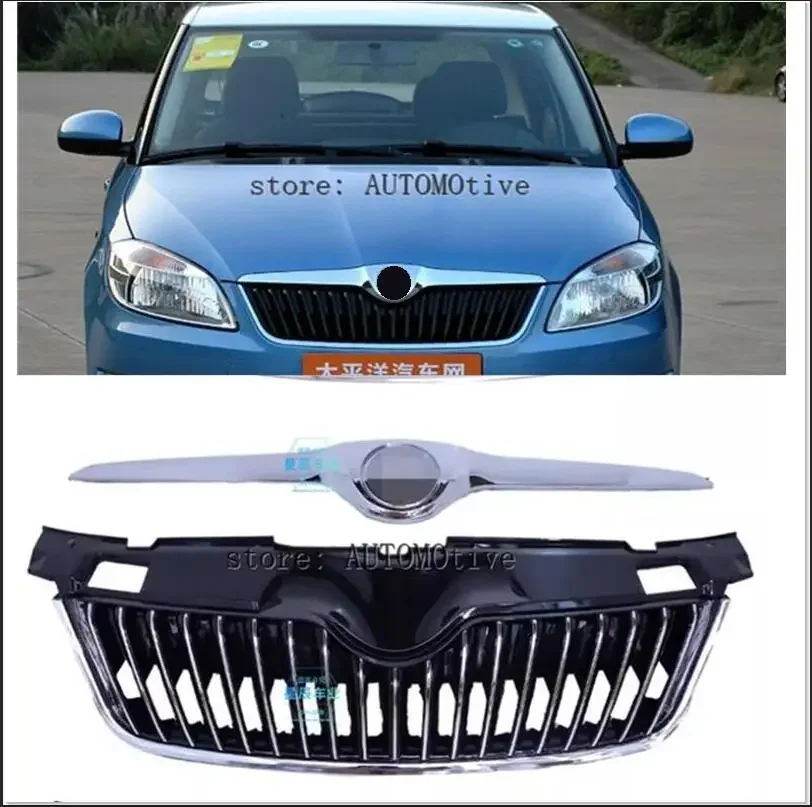 for-Skoda-Fabia-2012-2013-2014-Chrome-Front-Centre-Grill-Grille-Cover ...