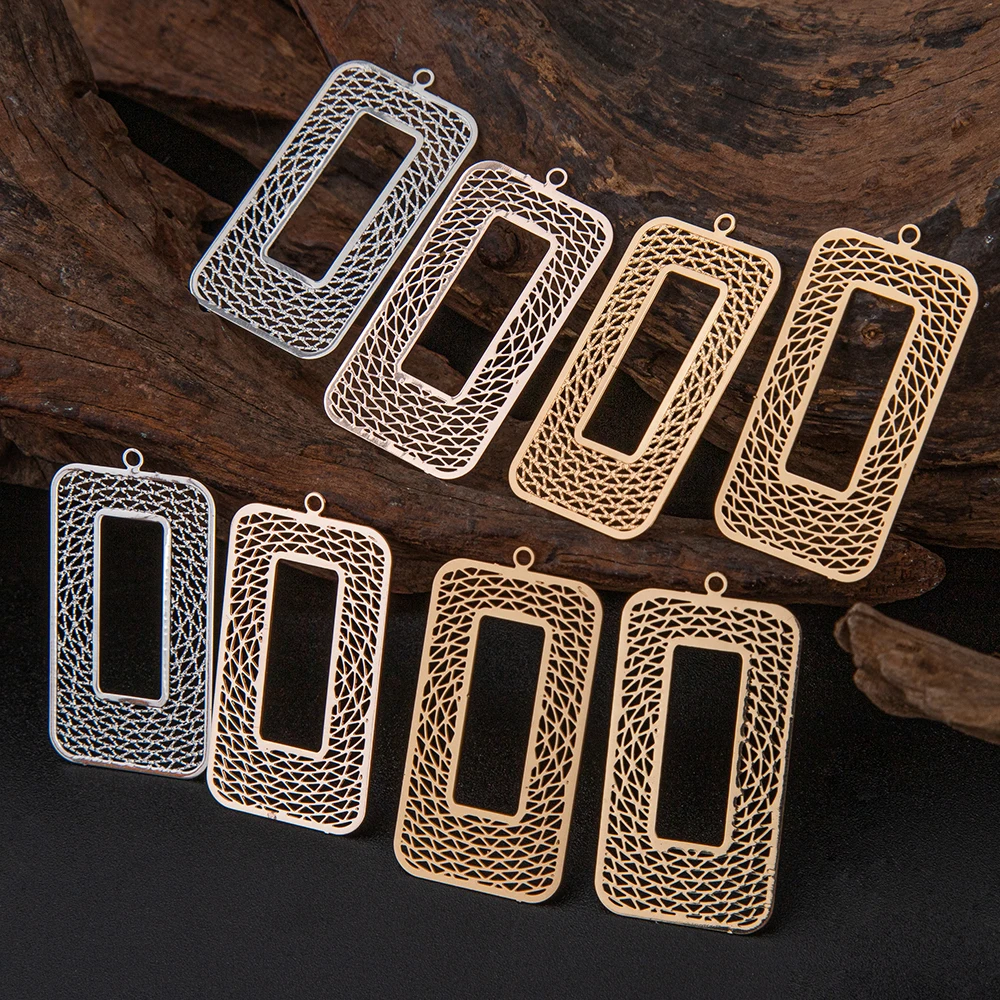 10pcs-23-43mm-Hollow-Out-Square-Charms-Exquisite-Triangular-Texture ...
