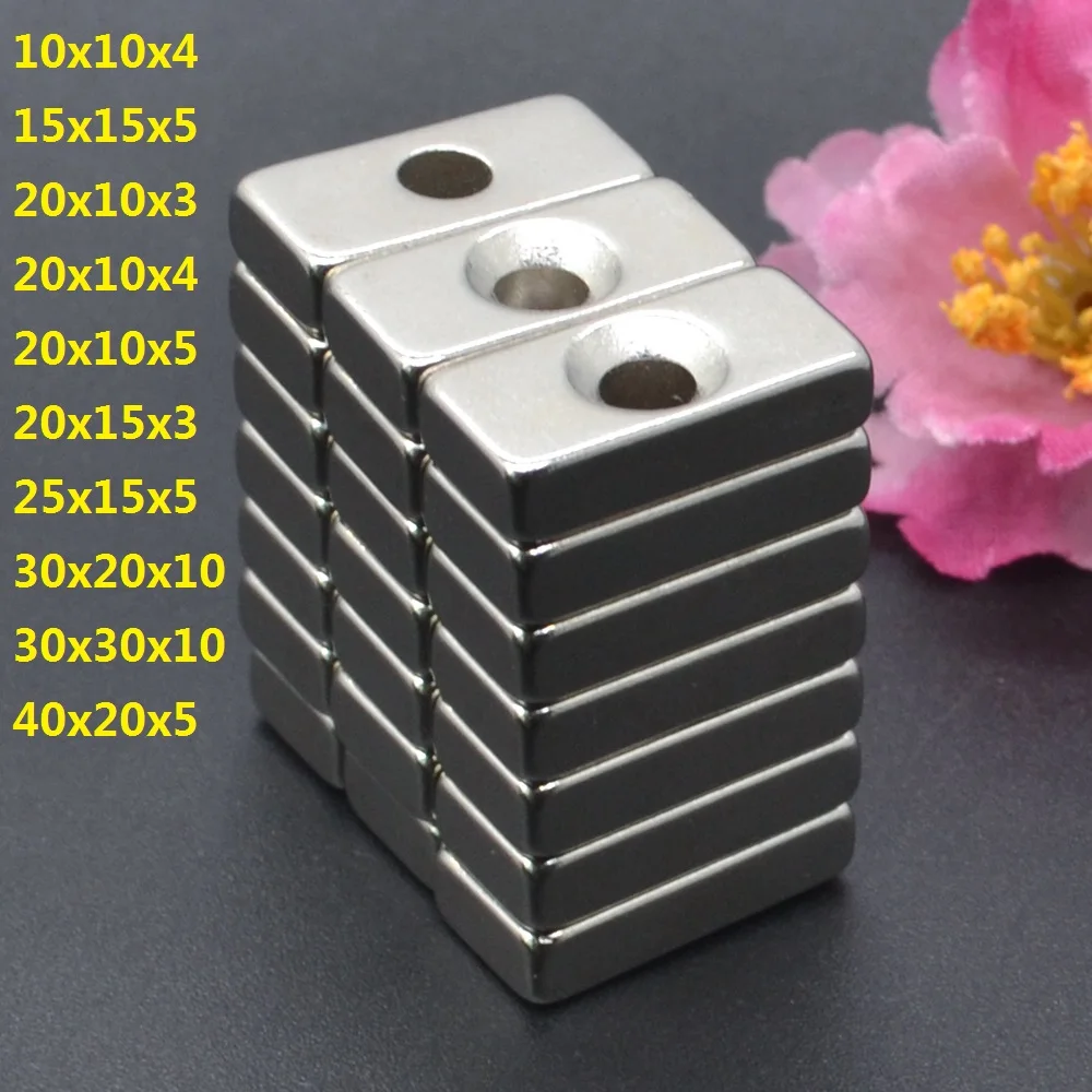 Small-Countersunk-Block-Neodymium-Magnet-Powerful-Rare-Earth-Permanent ...