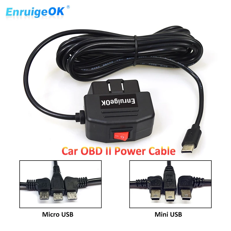 Obd Adapter With Switch|OBD To USB C Power Cable|OBD Type C, 56% OFF