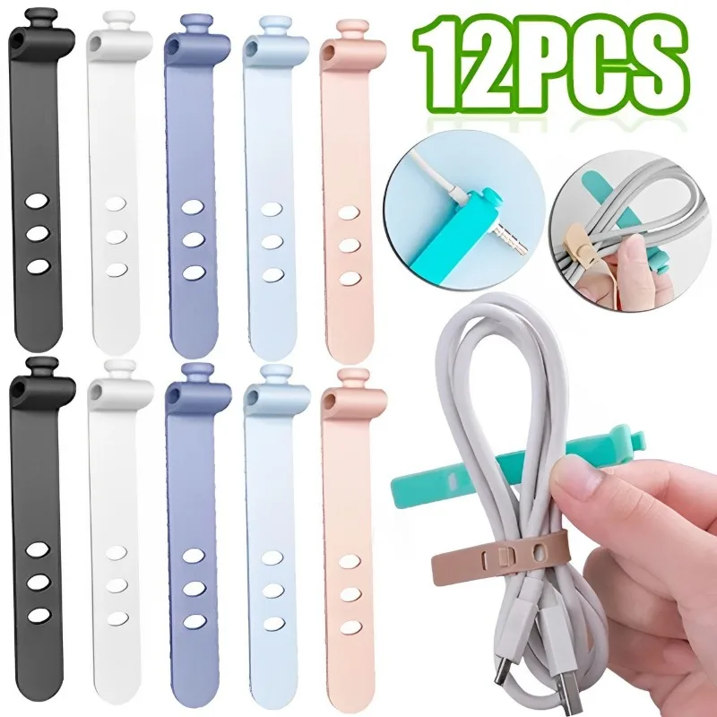 12-1Pcs Data Cable Organizer Ties Charger Cord Management Cable Straps ...