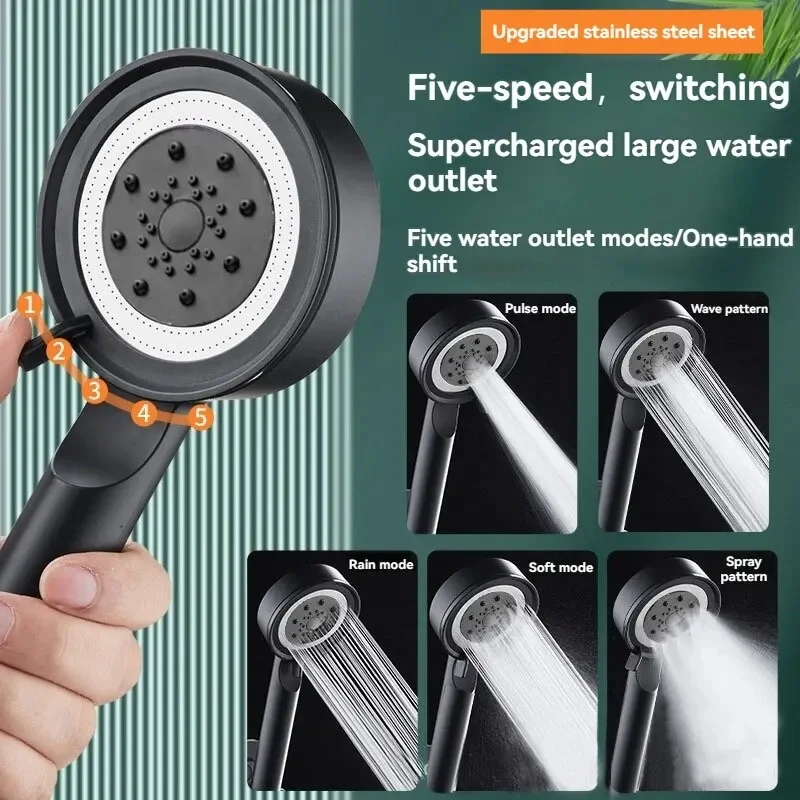 5-Modes-Shower-Head-High-Pressure-Showerhead-Portable-Filter-Rainfall ...