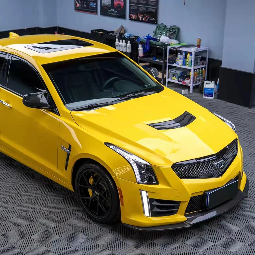 Glossy Yellow Car Wrap Vinyl Roll Truck Pickup Van Whole Body PET High ...
