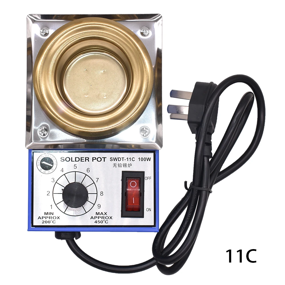 11C-Bath-Titanium-Stainless-steel-Plate-Solder-Pot-100W-38mm-Soldering ...