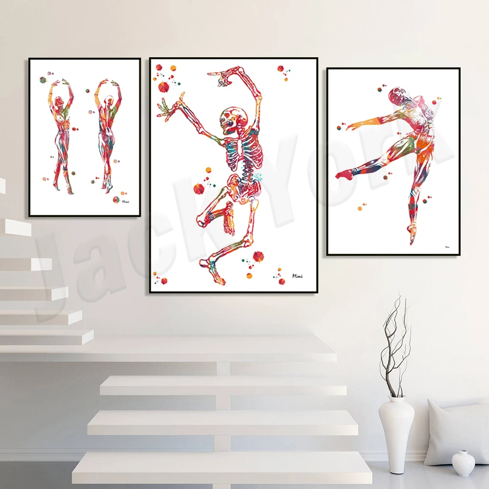 Dance-anatomy-watercolor-art-dance-pose-woman-dancer-musculoskeletal ...