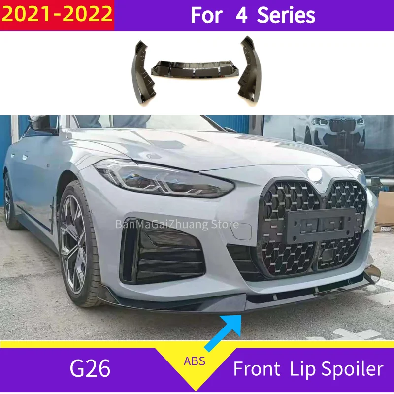 Front Lip Spoiler For Bmw 4 Series G26 2021-2022 425i Gran Coupe 4 ...