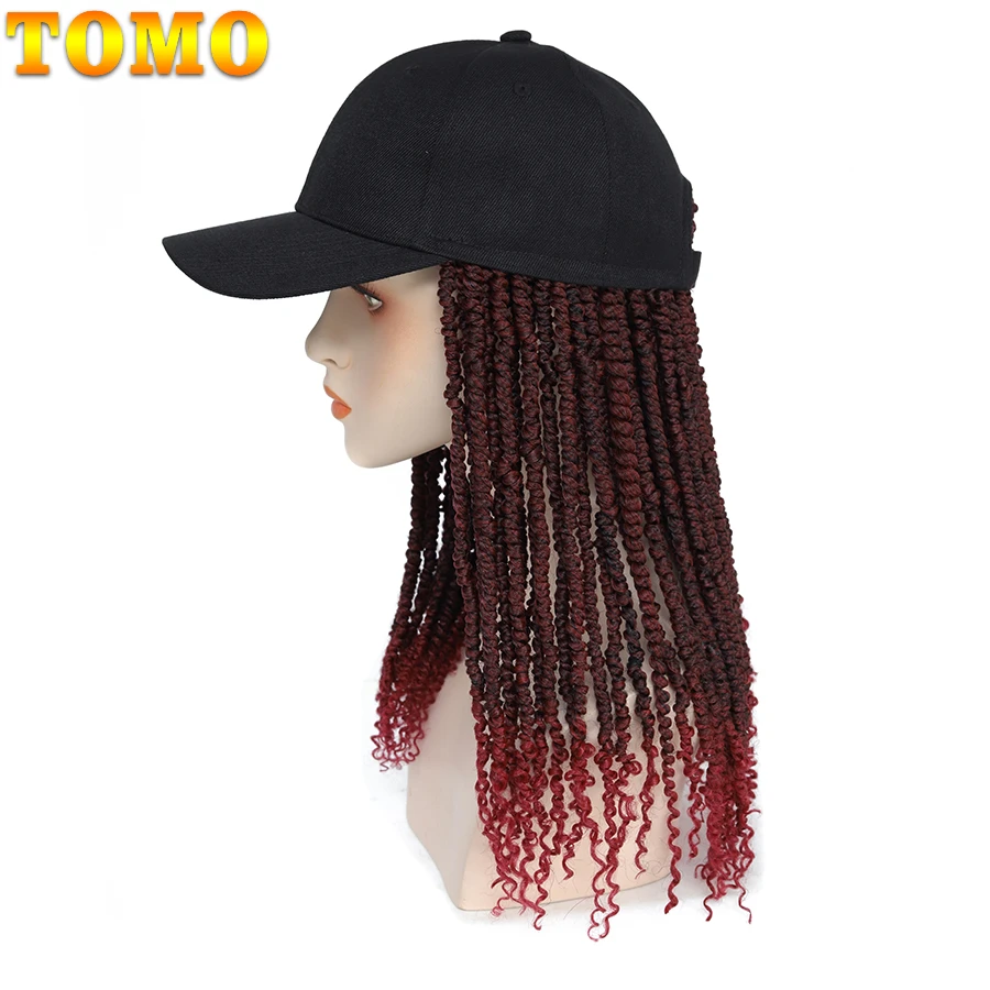 TOMO Short Mini Passion Twist Synthetic Hair with Adjustable Hat Wig ...