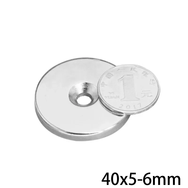 40x5-6 mm Round Strong Magnet 40*5 mm Hole 6mm Circle Magnets 40X5-6mm ...