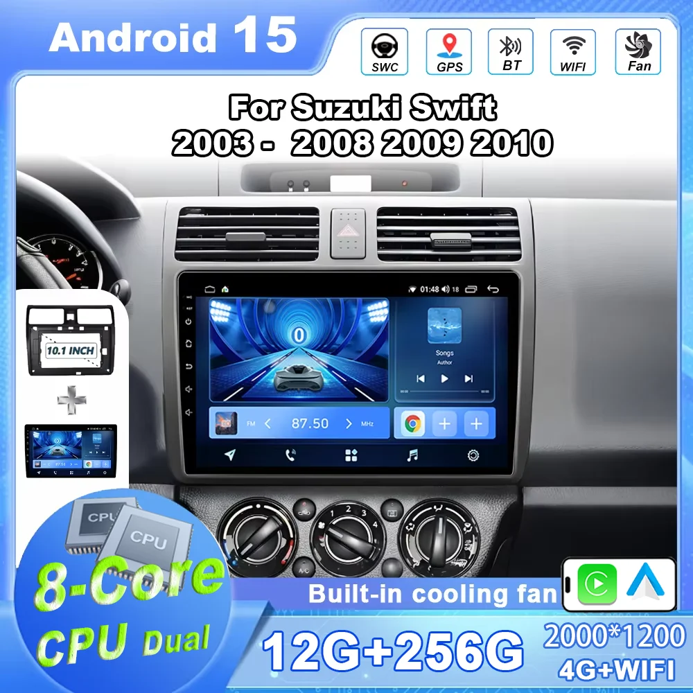 Android 15 Carplay For Suzuki Swift 2003 - 2006 2007 2008 2009 2010 ...