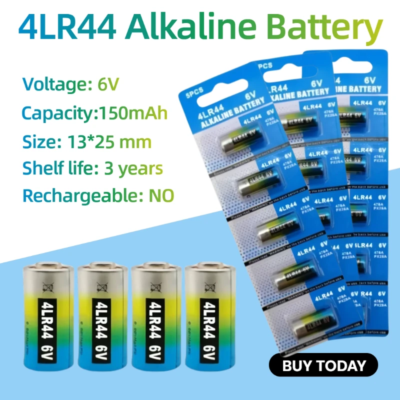 6V 4LR44 Alkaline Battery (PX28A/L1325/A544/4034PX) - Long Lasting for ...