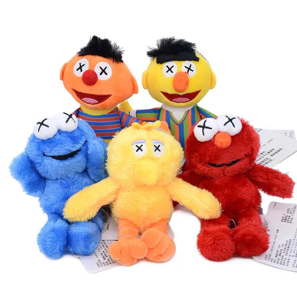 15CM-Sesame-Street-Plush-Keychain-Soft-Stuffed-Keyring-Animal-Elmo ...