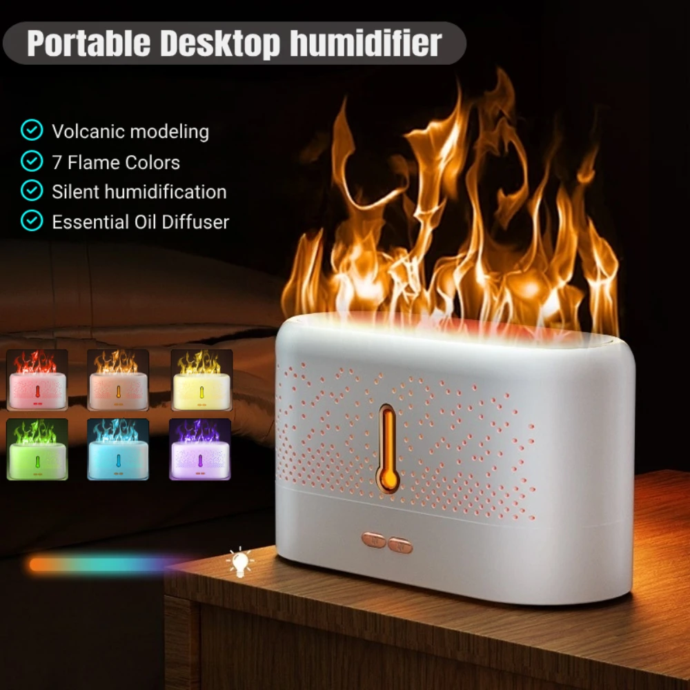 New-Colorful-Flame-Air-Aroma-Diffuser-Humidifier-Ultrasonic-Cool-Mist ...