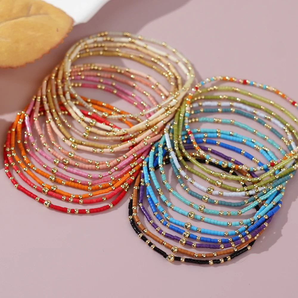 YASTYT-Solid-Color-Small-Bracelets-Multi-layered-Simple-Seed-Beads-26-Colors-Handmade-Friendship ...