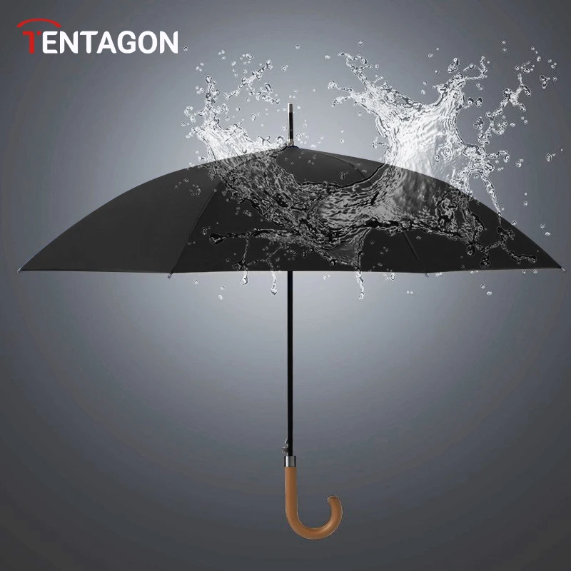 Long-Umbrella-8K-Windproof-Wooden-Handle-Large-Men-Rain-Umbrellas ...