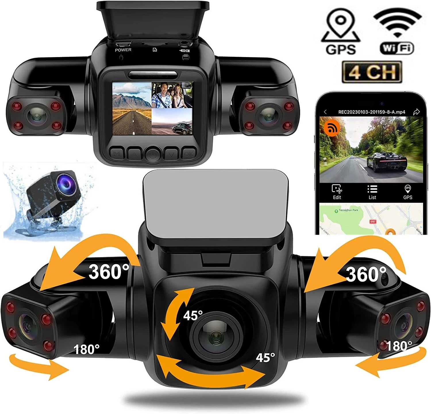 4CH-Dash-Cam-2K-3-1080P-Camera-With-GPS-WiFi-For-Car-DVR-8-Infrared ...