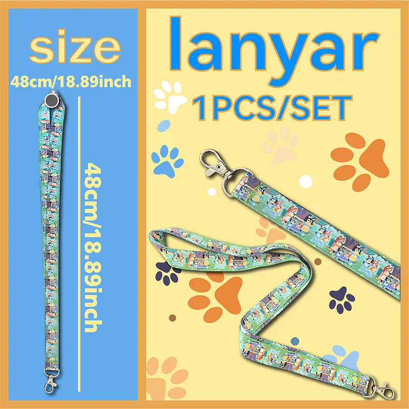 Bluey Theme Cartoon Lanyard Cute Anime Neck Strap for key ID Card ...