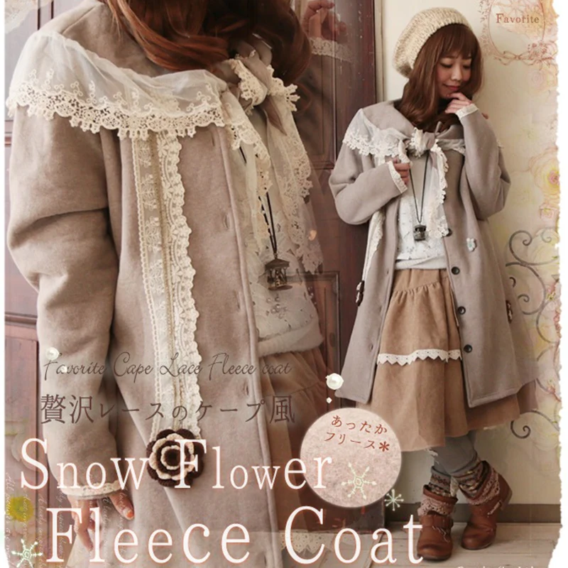 Japanese-Winter-Mori-Girl-Coat-Women-Wool-Blend-Snow-Flower-Appliques ...