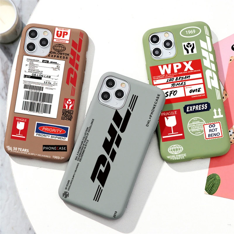 Hot DHL Express Bar Code Label Soft Silicone Case for IPhone 12 13 Mini ...
