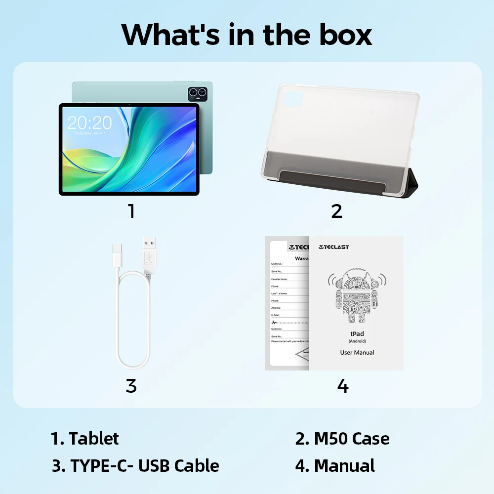 Teclast M50 Tablet Android 13 T606 6GB RAM 128GB ROM 10.1" Tablets PC Incell Fully Laminated ...