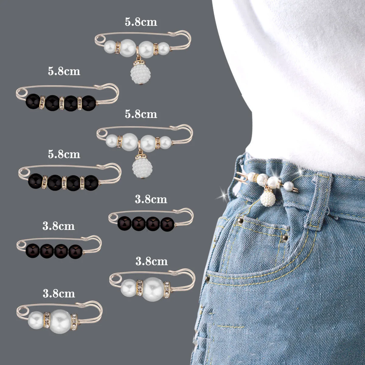 Detachable-Metal-Pins-Fastener-Pants-PWaist-Needle-Jeans-Skirt-Waist ...