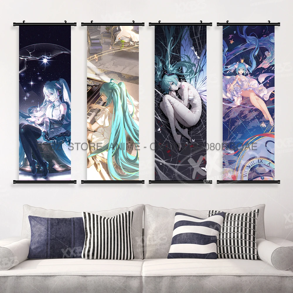 Anime Figures Hatsune Miku Home Decor Canvas Scrolls Pictures Fashion ...