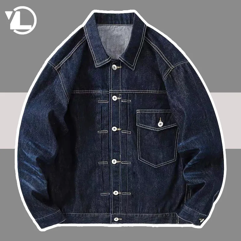 Retro-Dark-Blue-Denim-Jacket-Men-Casual-Loose-Vintage-Jeans-Jackets ...
