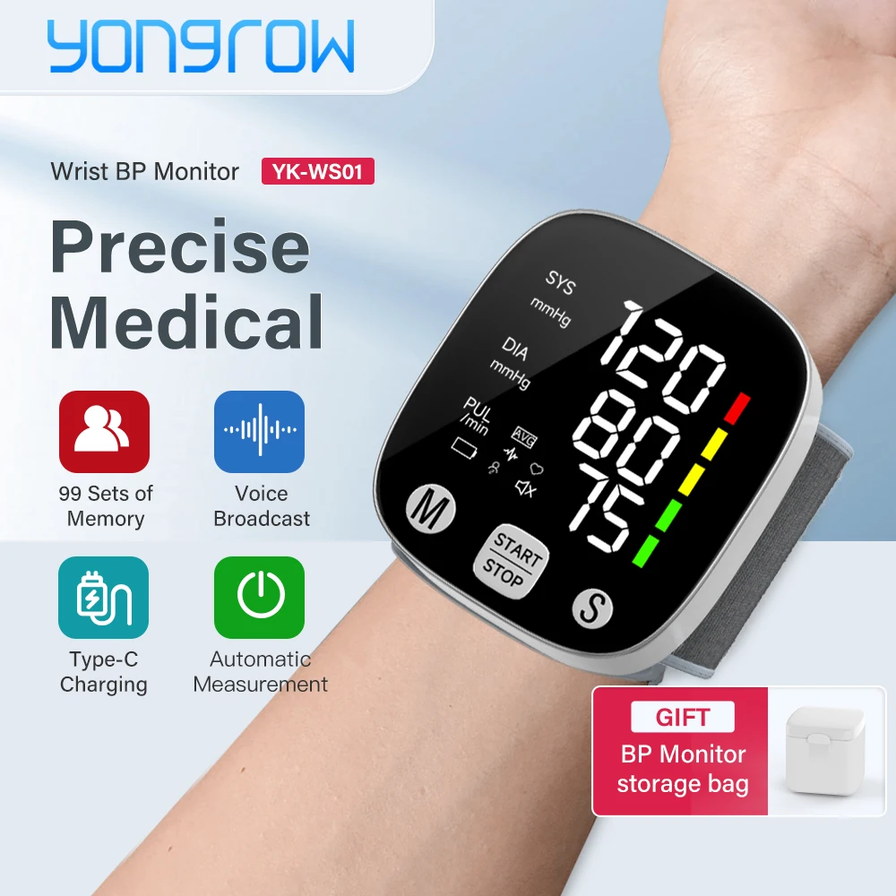 Yongrow-New-LED-Wrist-Blood-Pressure-Monitor-Rechargeable-English ...