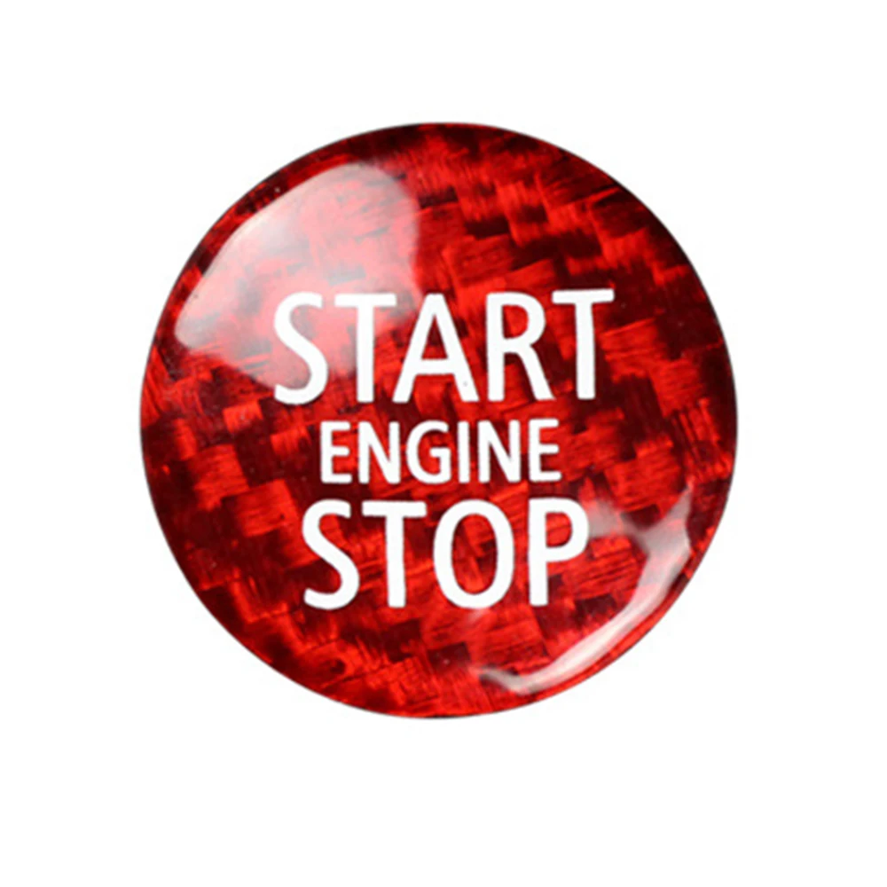 Carbon-Fiber-Engine-Start-Stop-Button-Interior-Trim-Cover-Sticker-for ...