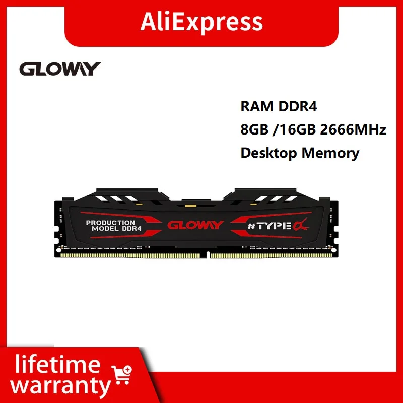 Memória Gloway-ram ddr4, 8gb, 16gb, 2666mhz, 1.2v, para pc, garantia ...
