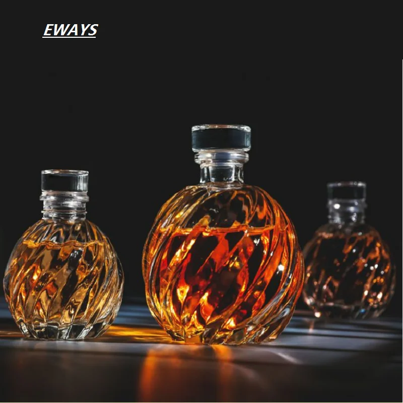 100-250ml-Mini-Diamond-Shaped-Small-Wine-Bottle-with-Cork-Stripes-Whiskey-Brandy-Vodka-Shochu ...