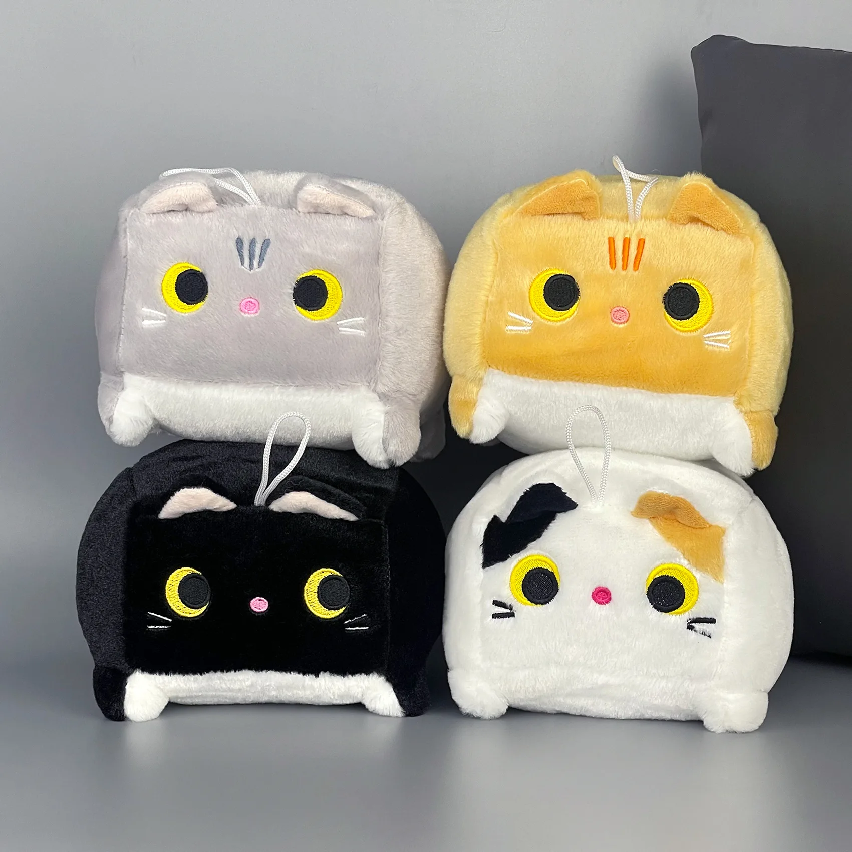 20cm-Kawaii-Cat-Doll-Plush-Toy-Standing-Fuzzy-Cube-Cats-Plushies-Black ...