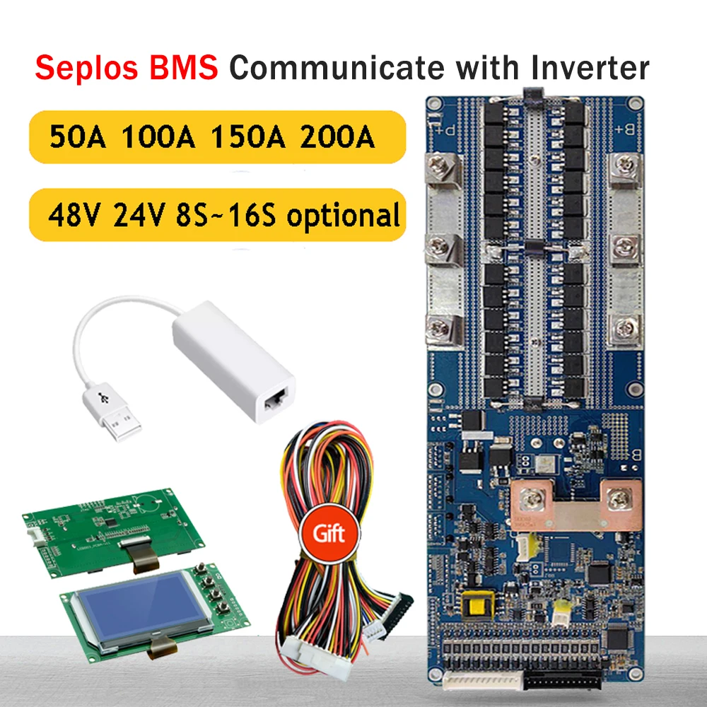 Seplos-Smart-BMS-8S-13S-14S-15S-16S-50A-100A-150A-200A-48V-CAN-RS485 ...
