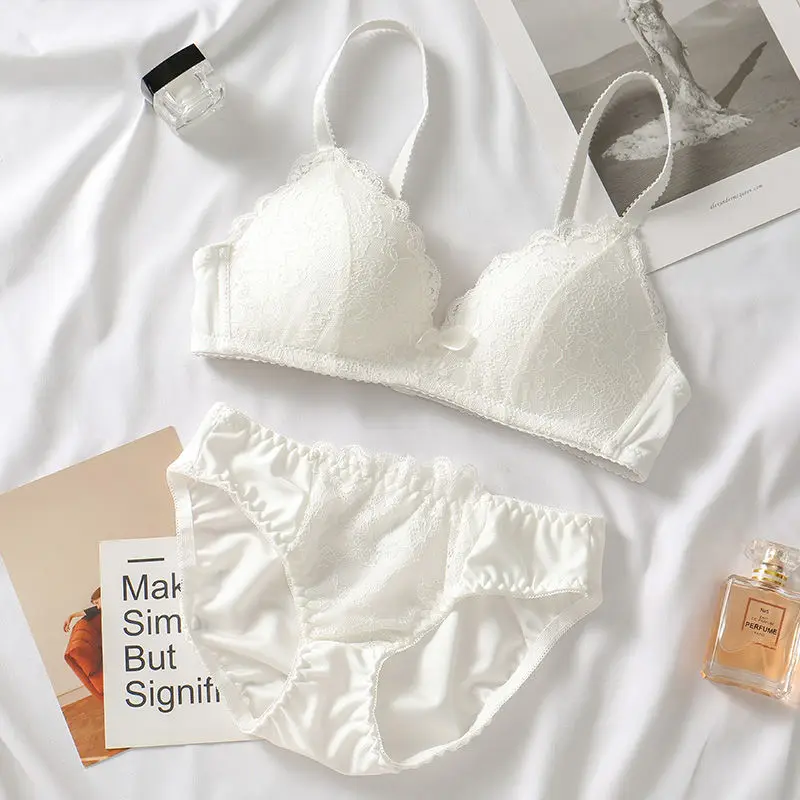 Lingerie-Multi-color-Lace-Bra-Set-Women-Wireless-Floral-3-4-Cup-Soft ...