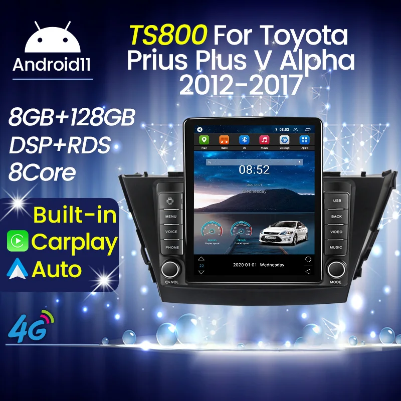 8-128G-Android-11-Screen-Car-Multimedia-Player-for-Toyota-Prius-Plus-V ...
