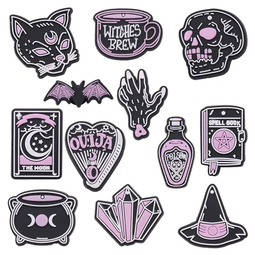 New-Arrival-1pcs-PVC-Shoe-Charms-Cat-Witches-Brew-Bat-Poison-Garden ...