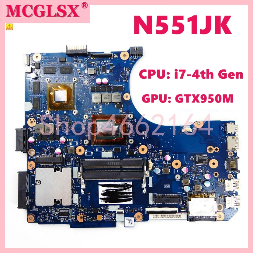 N551JK With i7 4720 i7 4750 CPU GTX950M Notebook Mainboard For ASUS ...