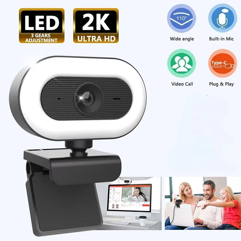 Webcam 2K Full HD Web Camera Live Streaming Web Cam For PC Computer ...