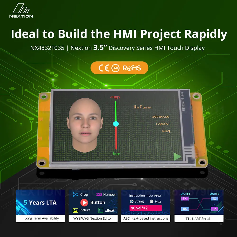Nextion NX4832F035 3.5” Discovery Series HMI Resistive Touch Display ...