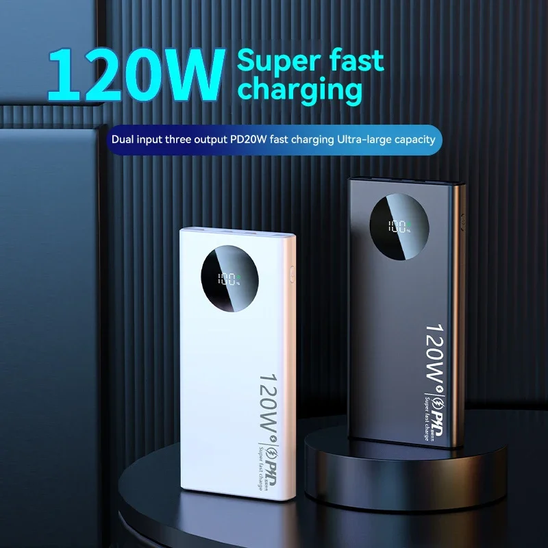 120W-Super-Fast-Charge-Powerbank-30000mAh-Ultralarge-Capacity-Digital ...