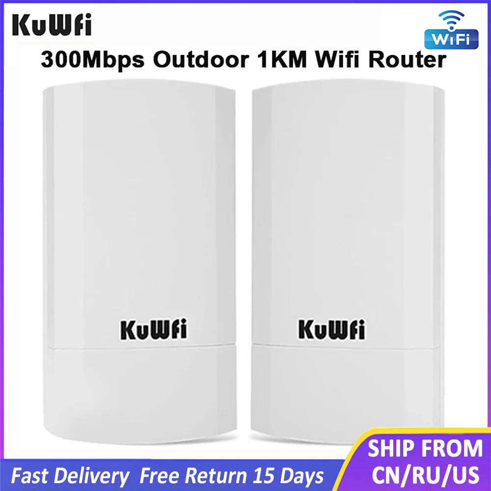 KuWfi-Outdoor-Wifi-Bridge-Router-1KM-300Mbps-Wireless-Router-Outside ...