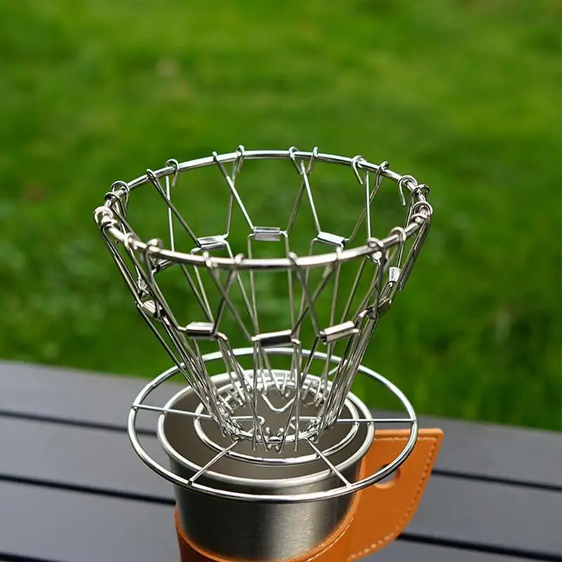 Foldable-Coffee-Filter-Stainless-Steel-Cone-Pour-Over-Coffee-Dripper ...