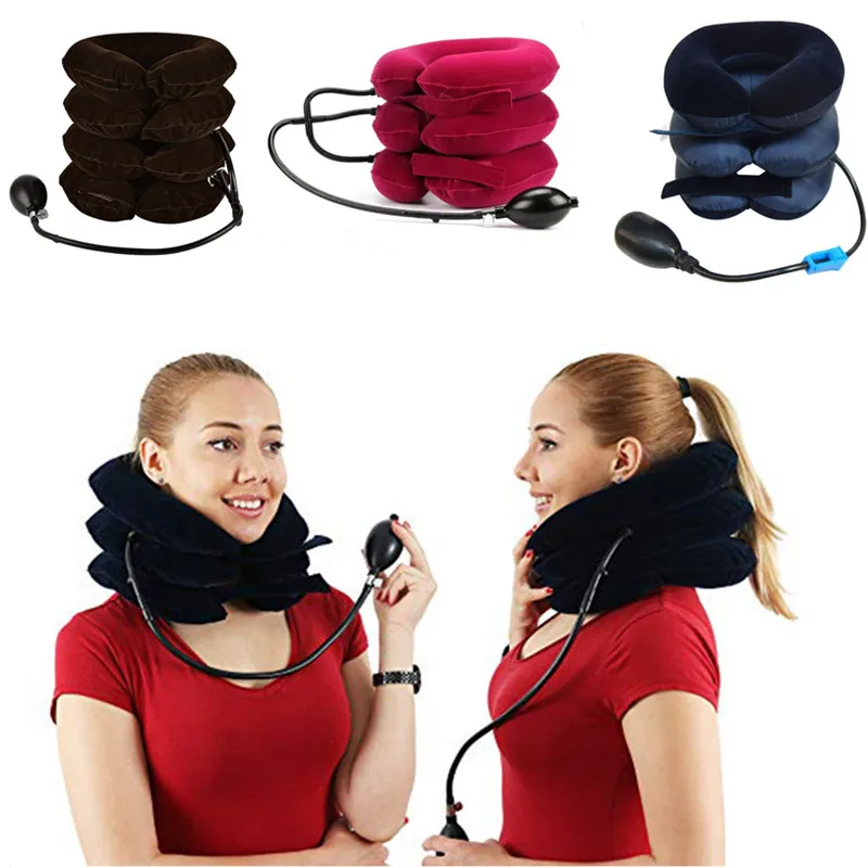 3/4 Layer Inflatable Soft Neck Collar Air Cervical Neck Traction Device ...