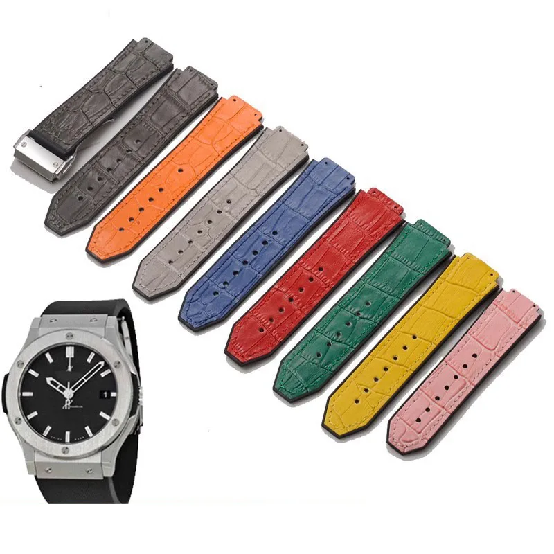Watch bands Leather Strap for Hublot Series Fashion Men Women Silicone ...