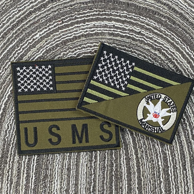 US-Federal-Marshal-Embroidered-Patches-Hook-Loop-Tactical-Morale-Badge ...