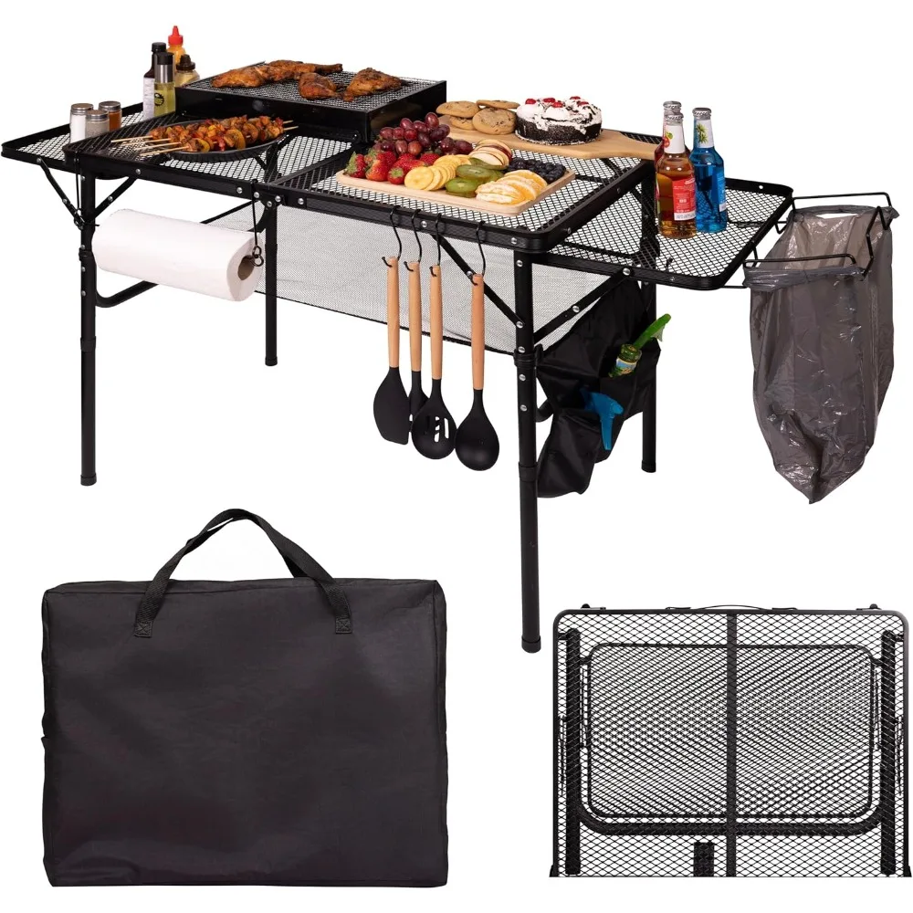 3x2 FT Folding Table with Carry Bag: Paper Towel/Garbage Holders, Wing ...