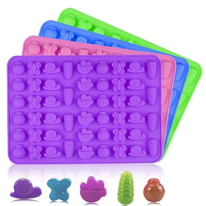 54-Cavity-Mini-Insect-Silicone-Candy-Mold-Ladybug-Butterfly-Snail-Shape ...