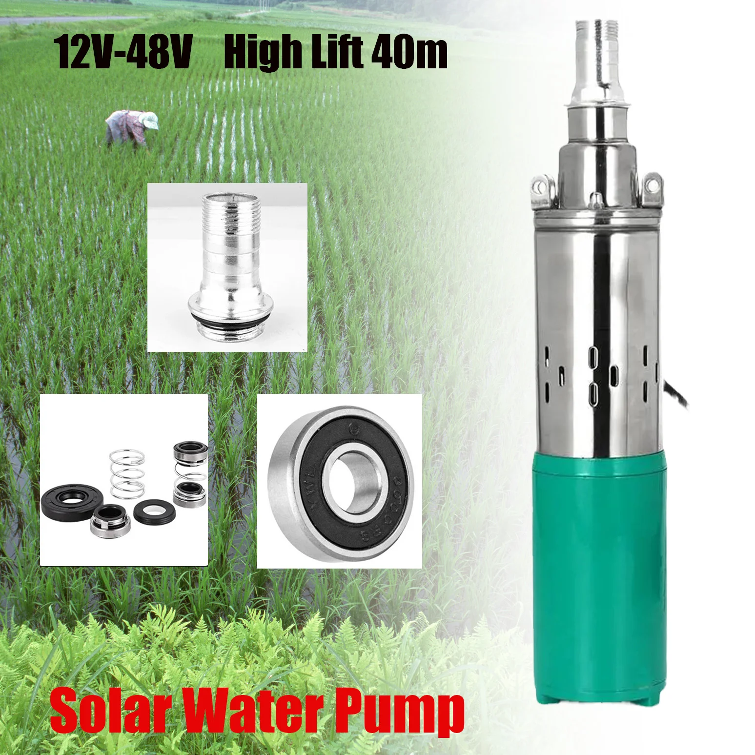 DC-12V24V48V-Submersible-Solar-Water-Pump-Lift-40m-High-Pressure-Deep ...