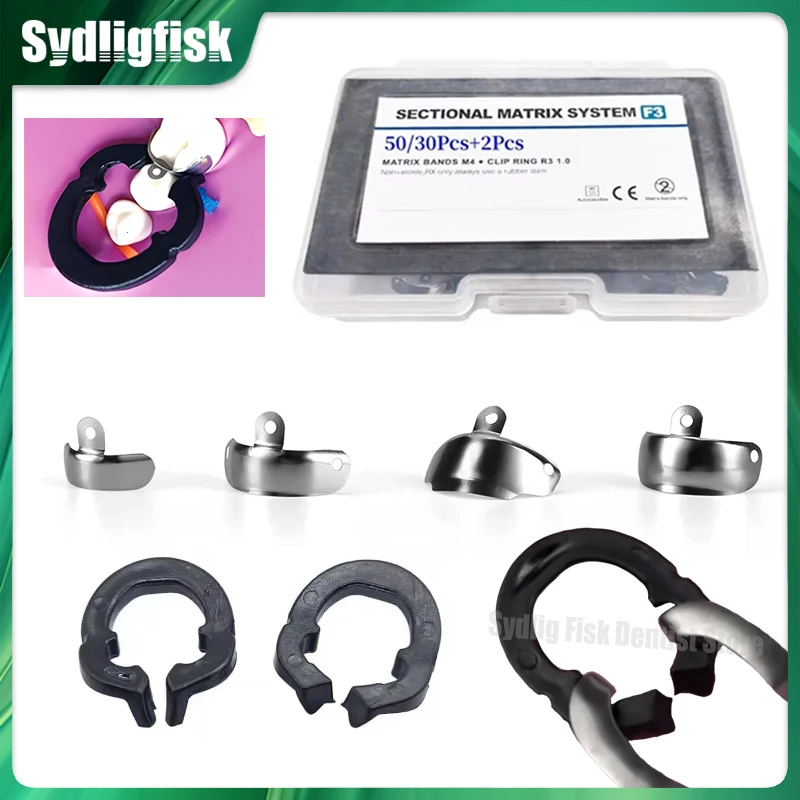 30-50Pc-Dental-Matrix-System-Sectional-Contoured-Metal-Matrices-Matrix ...